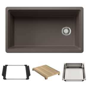 Blanco Inteos 30 in. Undermount Single Bowl Cinder Granite Composite ...