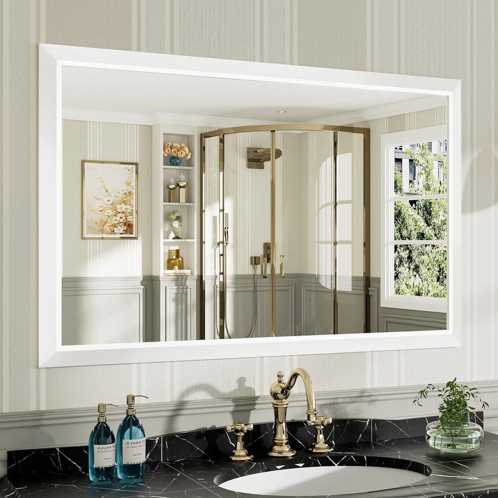 KIOTEE 48 in. W x 30 in. H Rectangular Framed French Cleat Wall Mounted ...
