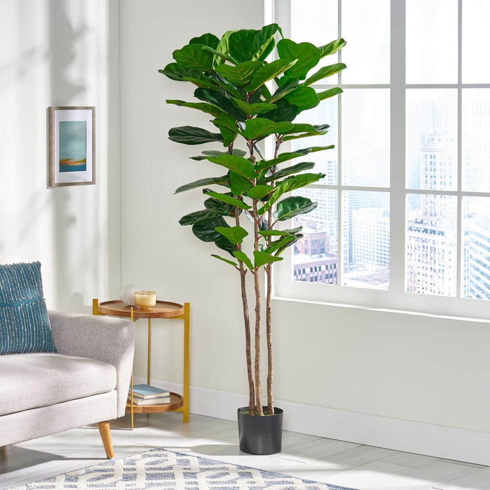 Noble House Sherard 6 ft. Green Artificial Fiddle-Leaf Fig Tree 83997 ...