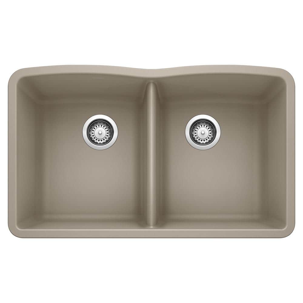 Blanco DIAMOND Undermount Granite Composite 32.06 in. 50/50 Double Bowl ...