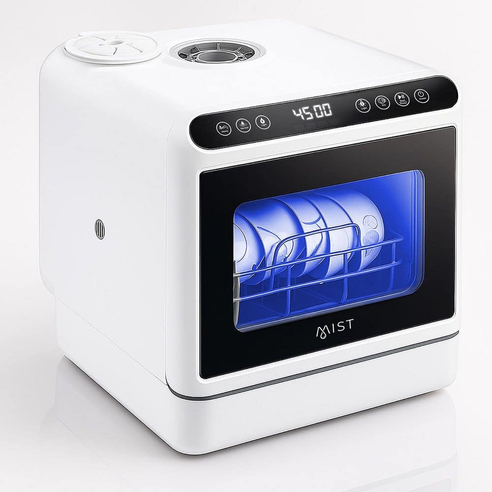 Mist CleanPro Plus 16 in. Countertop Dishwasher in White with 4-Cycles ...