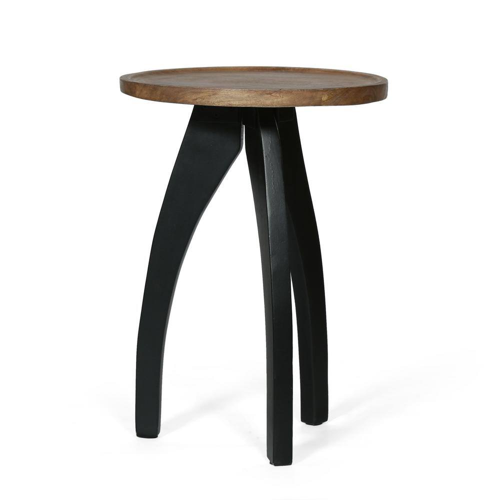 Noble House Westara Natural and Black Handcrafted Side Table 106114 ...