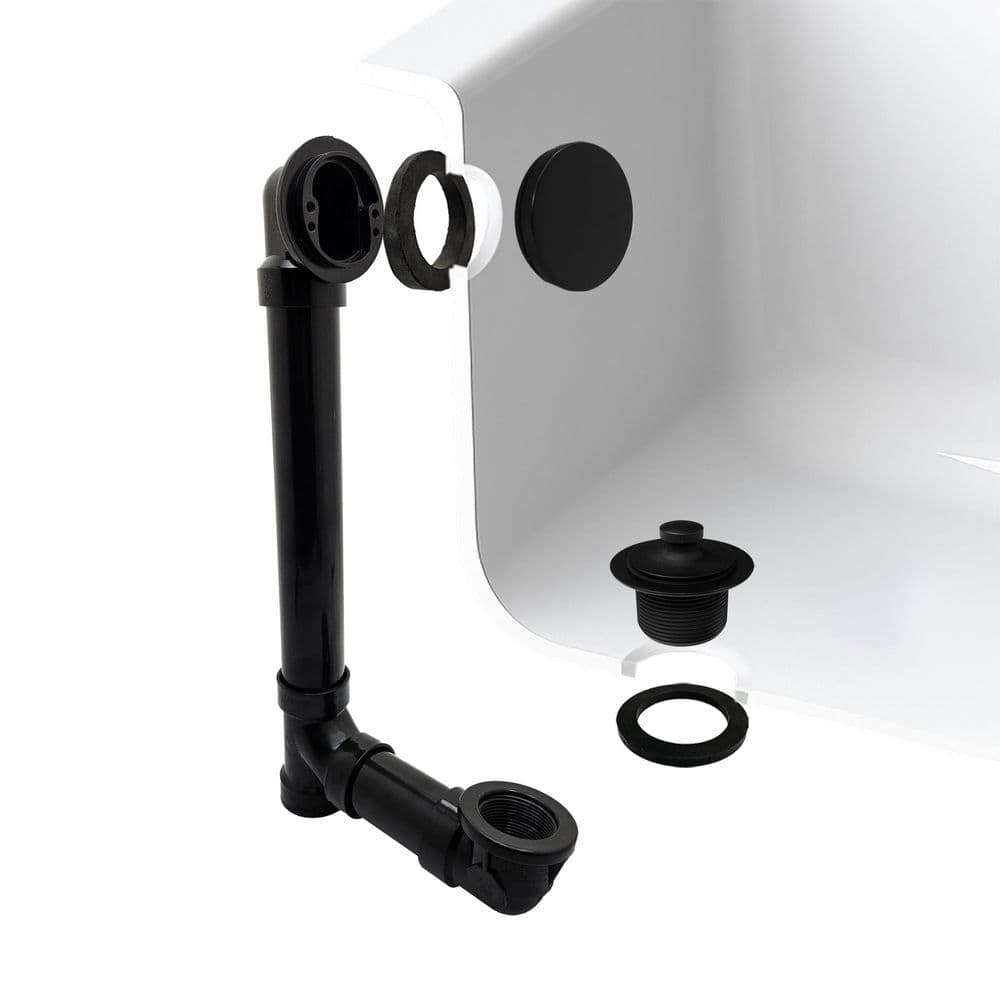 Westbrass 12 in. Sch. 40 ABS Bath Waste & Overflow Assembly with ...