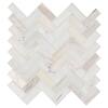 MSI Take Home Tile Sample - Angora Herringbone 4 in. x 4 in. Polished ...
