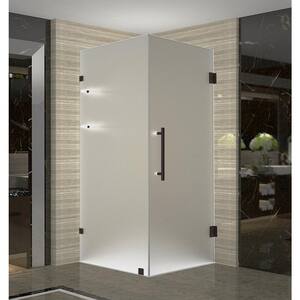 Aston Aquadica 30 in. x 30 in. x 72 in. Frameless Hinged Corner Shower Enclosure with Frosted ...