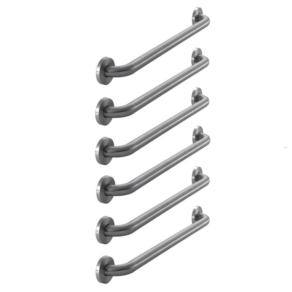 Glacier Bay 24 in. Grab Bar Combo in Brushed Stainless Steel (6-Pack ...