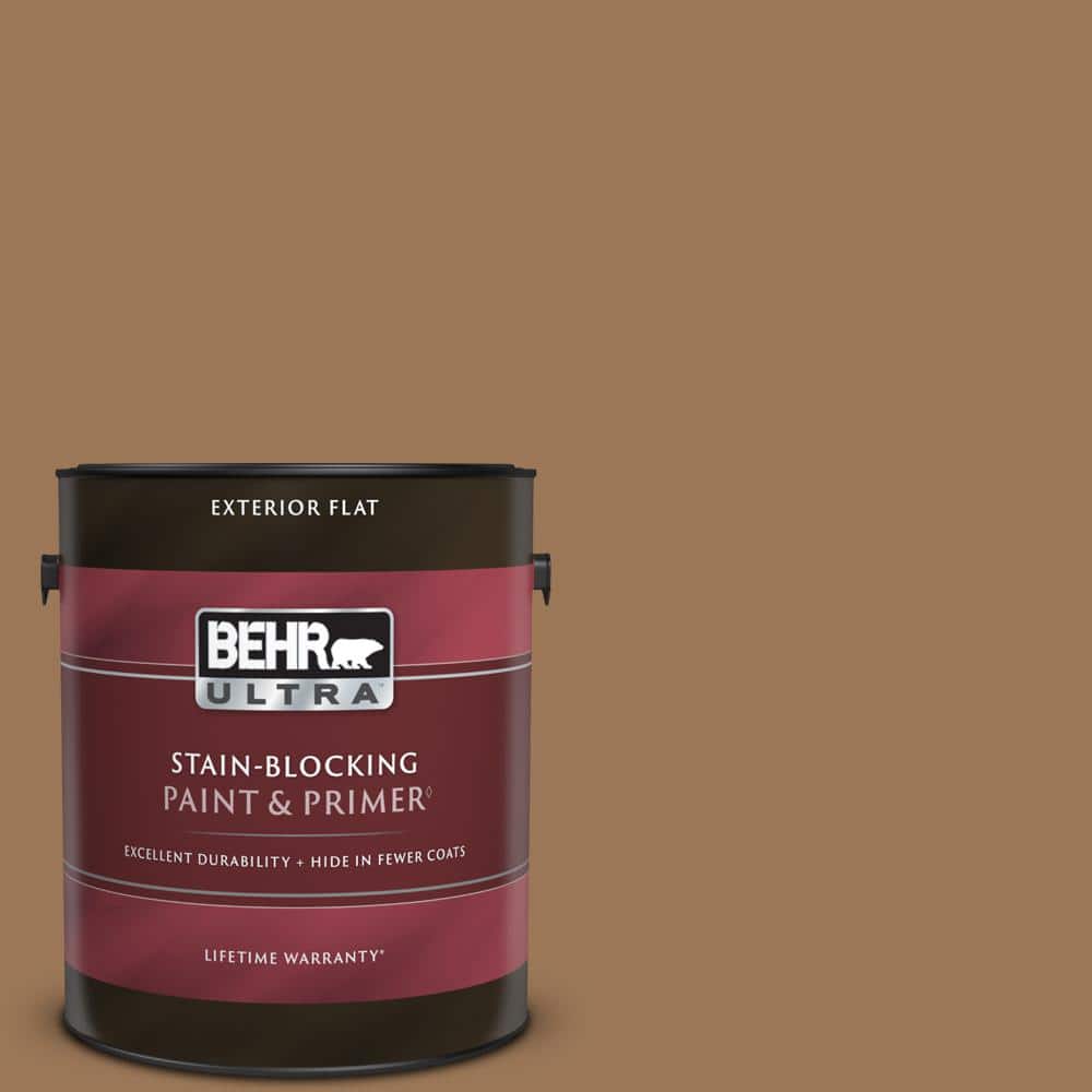 BEHR ULTRA 1 gal. #PPU4-02 Coco Rum Flat Exterior Paint & Primer 485301 ...