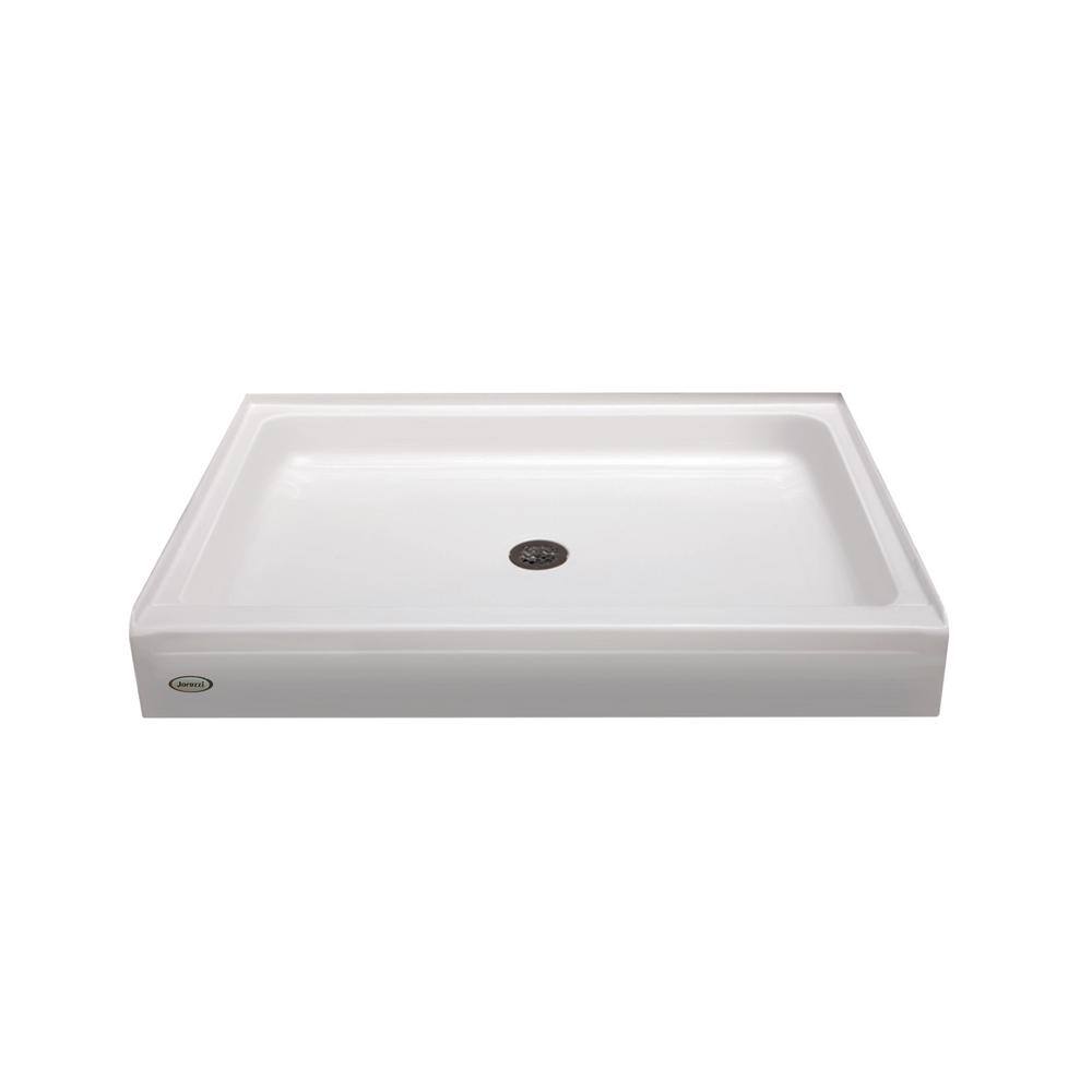 JACUZZI 60 in. x 30 in. Left Drain 4 in. Shower Base in White ...