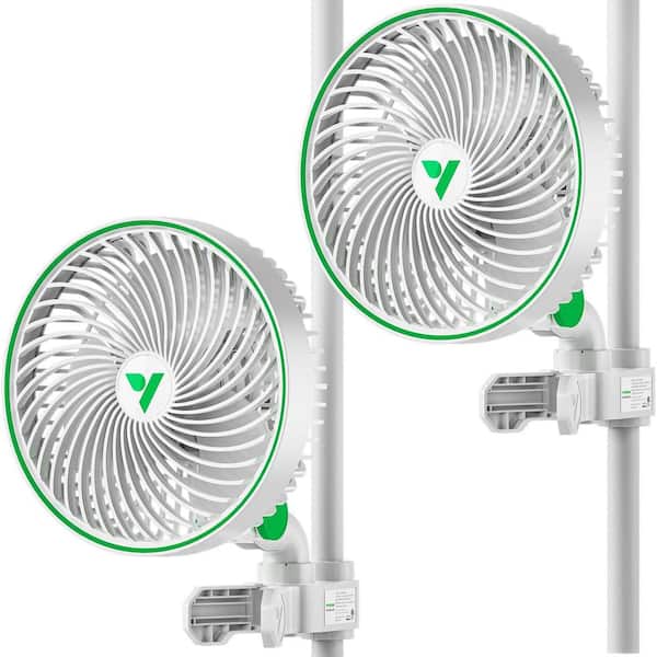 VIVOSUN 6 in. 10 Fan Speeds Auto Oscillating Clip Desk Fan in White for ...