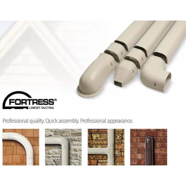 RectorSeal Fortress Lineset Covers 4.5 in.12 ft. Wall Duct Kit White ...