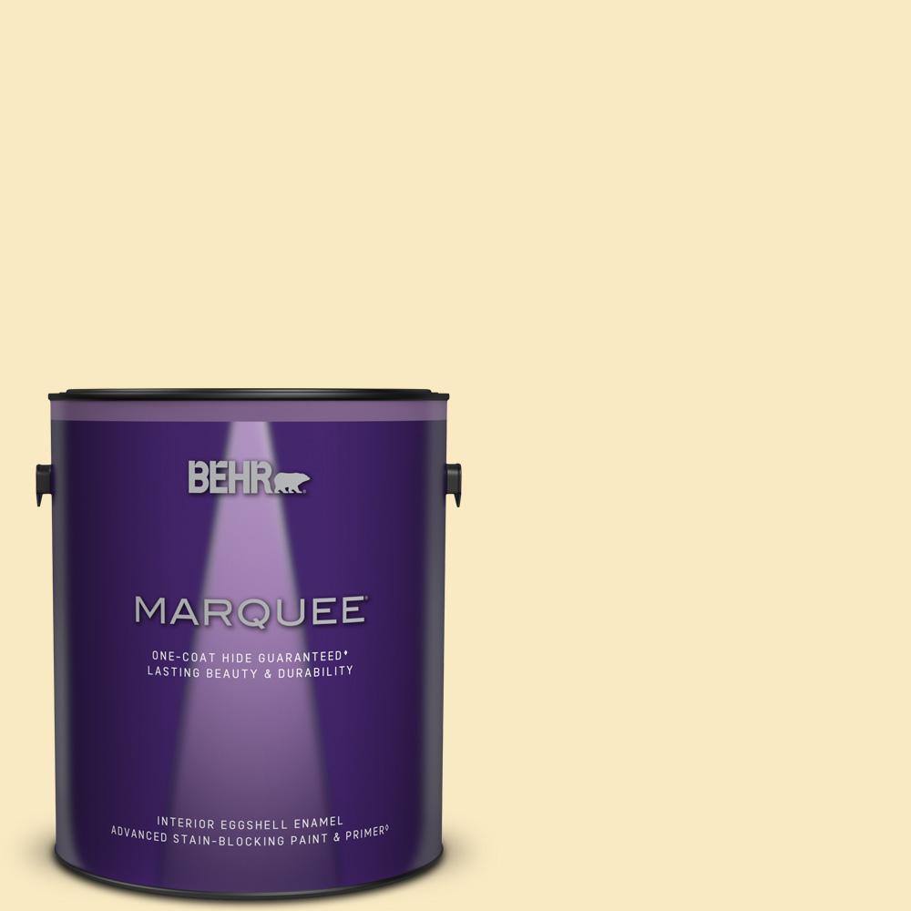 BEHR MARQUEE 1 gal. #340A-2 Rich Cream Eggshell Enamel Interior Paint ...
