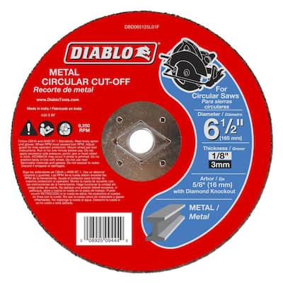 DIABLO 7 in. x 1/16 in. x 7/8 in. Metal Cut-Off Disc with Type 27 ...