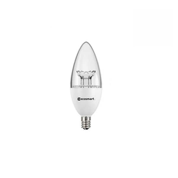 EcoSmart 40-Watt Equivalent B11 Dimmable Clear Glass Blunt Tip E12 ... EcoSmart 40-Watt Equivalent B11 Dimmable Clear Glass Blunt Tip E12 ...