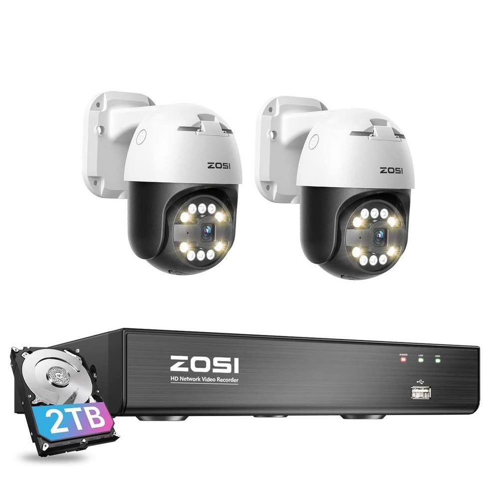 ZOSI 4K 8-Channel 5MP POE 2TB NVR Security Camera System 2-Wired 355 ...
