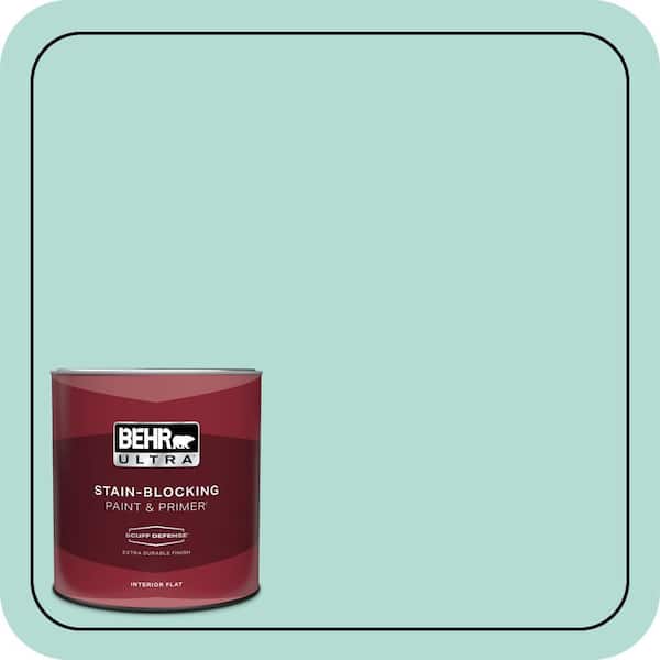 BEHR ULTRA 1 qt. #490C-3 Balmy Seas Extra Durable Flat Interior Paint ...