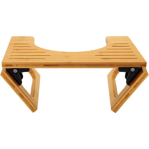 Aoibox 7 in. Bamboo Brown Toilet Stool - Collapsible Poop Stool for ...