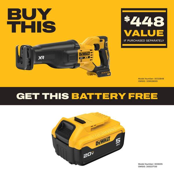 DEWALT 20-Volt XR Cordless Reciprocating Saw (Tool Only) DCS384B - The ...
