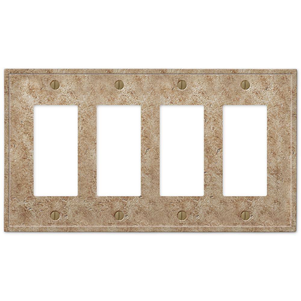 AMERELLE Talia 4 Gang Rocker Resin Wall Plate - Noce 3035R4NC - The ...