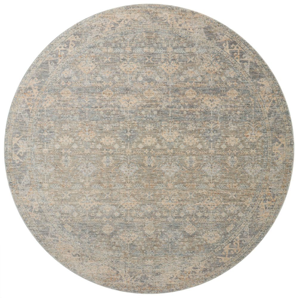 Loloi Angela Rose Blake 5 ft. 3 in. x 5 ft. 3 in. Round Sky / Beige ...