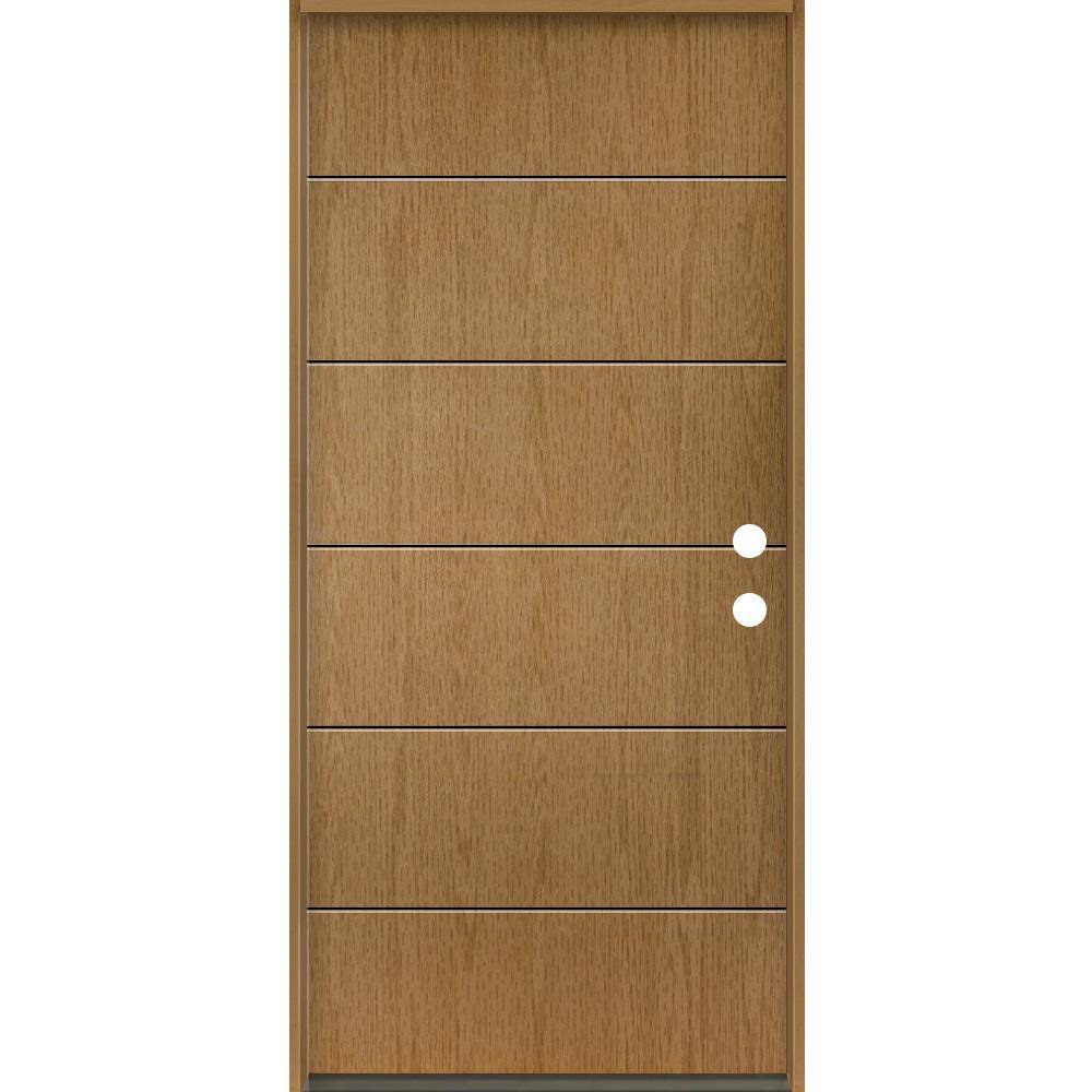 Krosswood Doors TETON Modern 36 in. x 79 in. Left-Hand/Inswing 6-Grid ...
