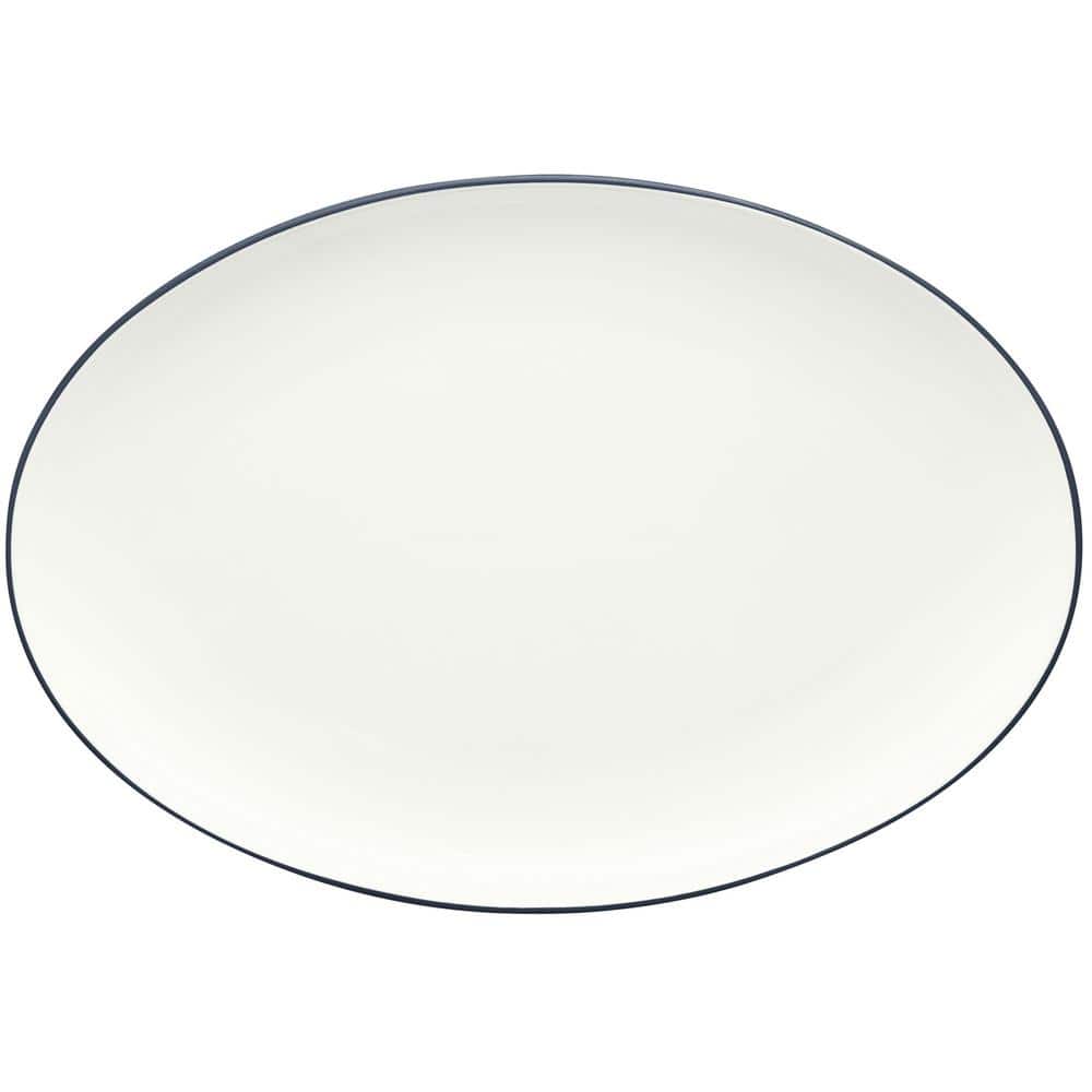 Noritake Colorwave Navy 16 in. (Dark Blue) Stoneware Oval Platter 5125 ...
