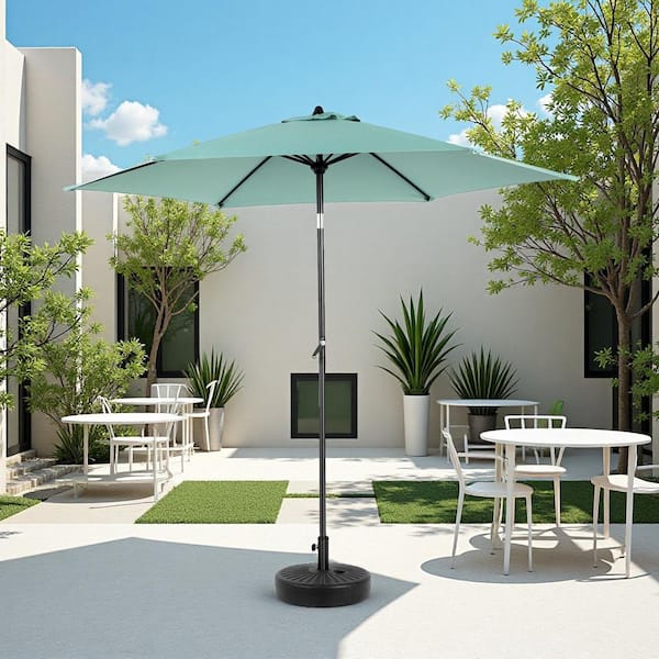 ToolCat 9 ft. Steel Outdoor Market Patio Umbrella Crank and Tilt ...