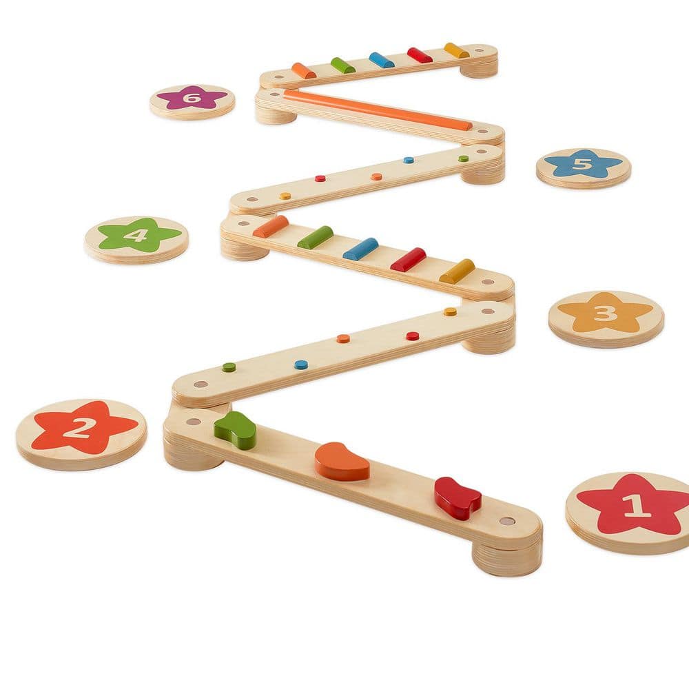 SKYSHALO Balance Beam Stepping Stones, 6-Piece Wooden Toddler Balance ...