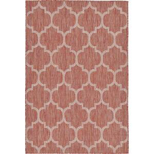 Unique Loom Outdoor Trellis Rust Red 5' 0 x 8' 0 Area Rug 3128959 - The ...