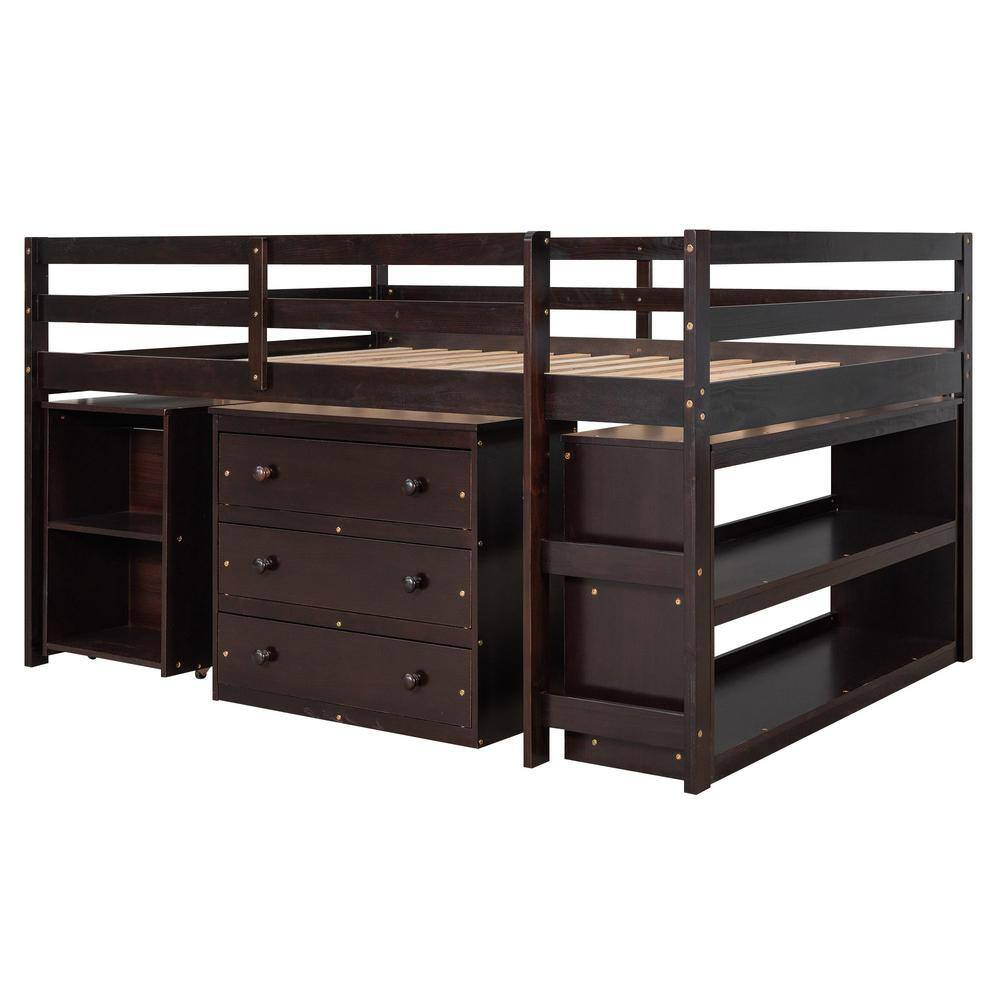 Have a question about Polibi Low Study Full Loft Bed with Cabinet, Shelves and Rolling Portable ...