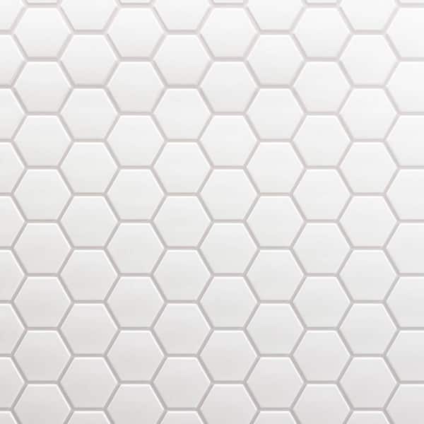 CRUZ BAY STUDIO 3 in. Beehive 5 in. x 6 in. Hexagon Soft Ivory Matte ...
