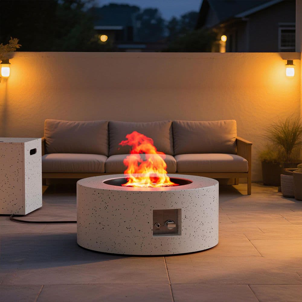 eVita Outdoor Fire Pit Table Propane Gas Fire Pits, 30 in. Round ...