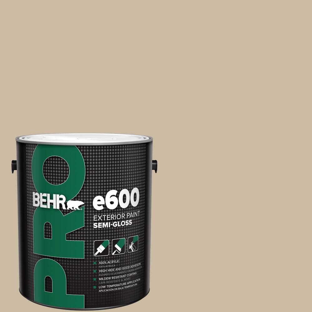 BEHR PRO 1 gal. #MQ2-26 Windsor Tan Semi-Gloss Exterior Paint PR67001 ...