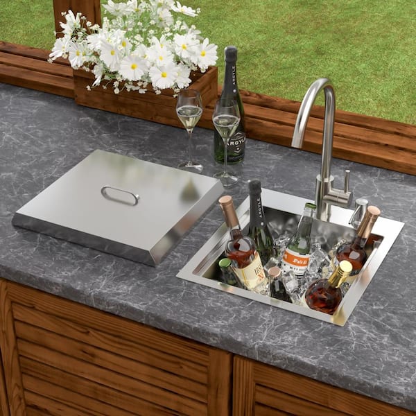 Dcolora 15" Workstation Drop In Bar Sink Outdoor Kitchen Sink Stainless ...