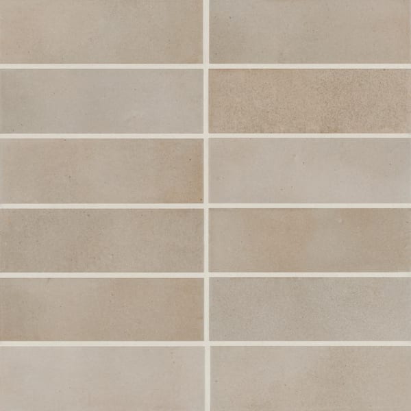 Bedrosians Sample-Celine Rectangle 4 in. x 5 in. Matte Taupe Porcelain Floor Tile 100003786 ...
