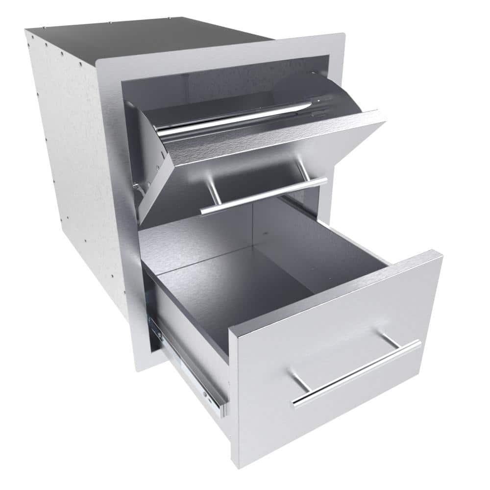 Sunstone Texan 16 in. Stainless Steel 2-Drawer Paper Towel Access ...