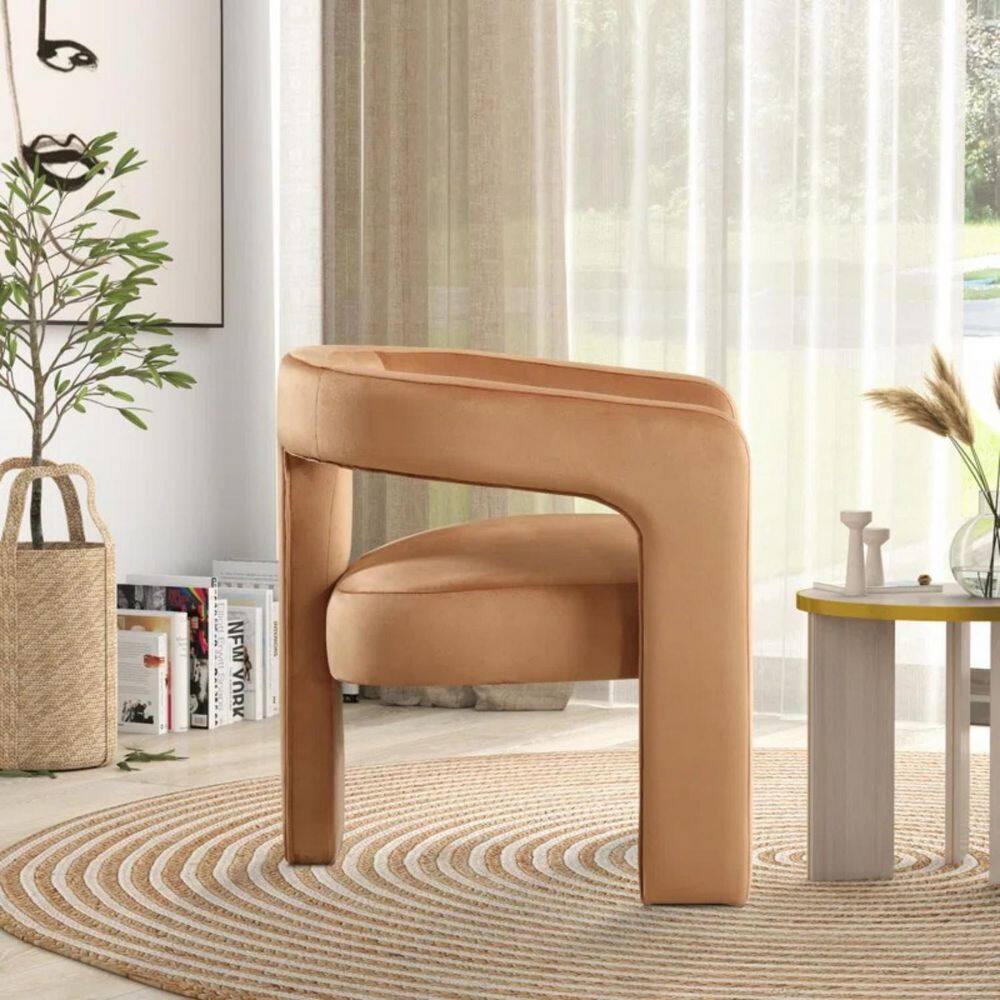 Bestier 25.6 in. Brown Modern Soft Design Upholstered Microfiber 3 ...