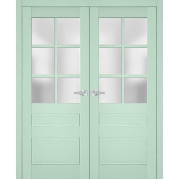 Sartodoors 60 in. x 80 in. 2 Panel Antracite Finished Solid Wood ...