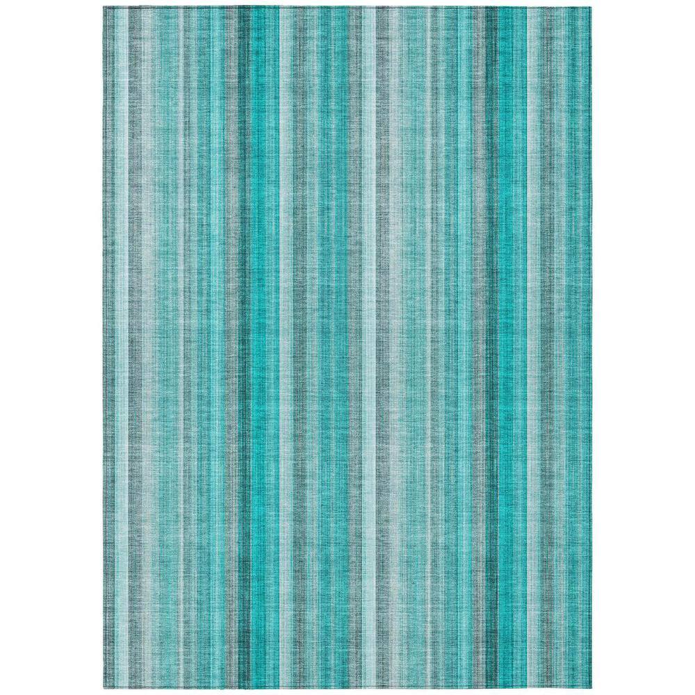 HomeRoots Teal and Gray 10 ft. x 14 ft. Woven Striped Rectangle Indoor ...