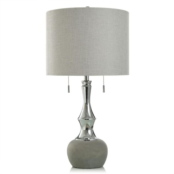 StyleCraft 31 in. Matte Grey, Polished Nickel Gourd Task and Reading ...