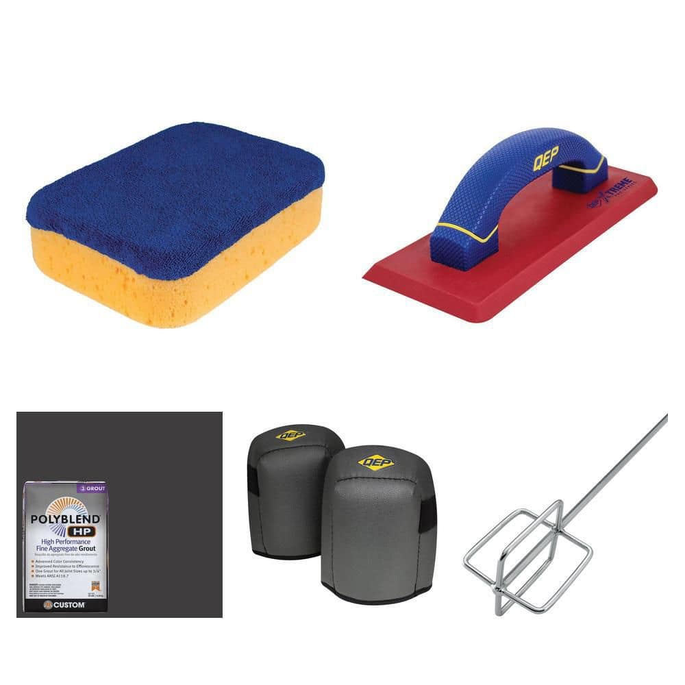 Charcoal Grout Finishing Kit for Stone Flooring: Polyblend HP Grout ...