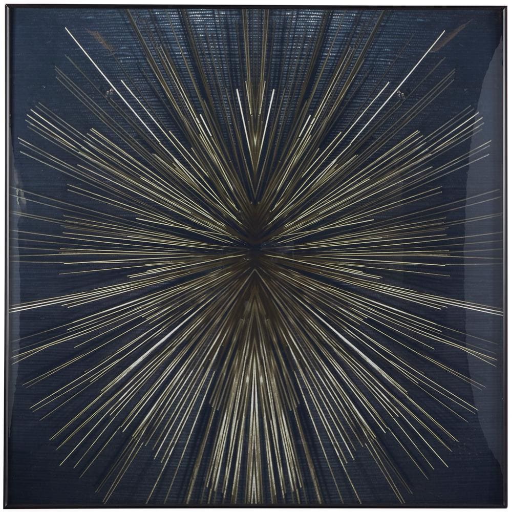 CosmoLiving by Cosmopolitan Porcelain Dark Blue Radial Starburst Wall ...