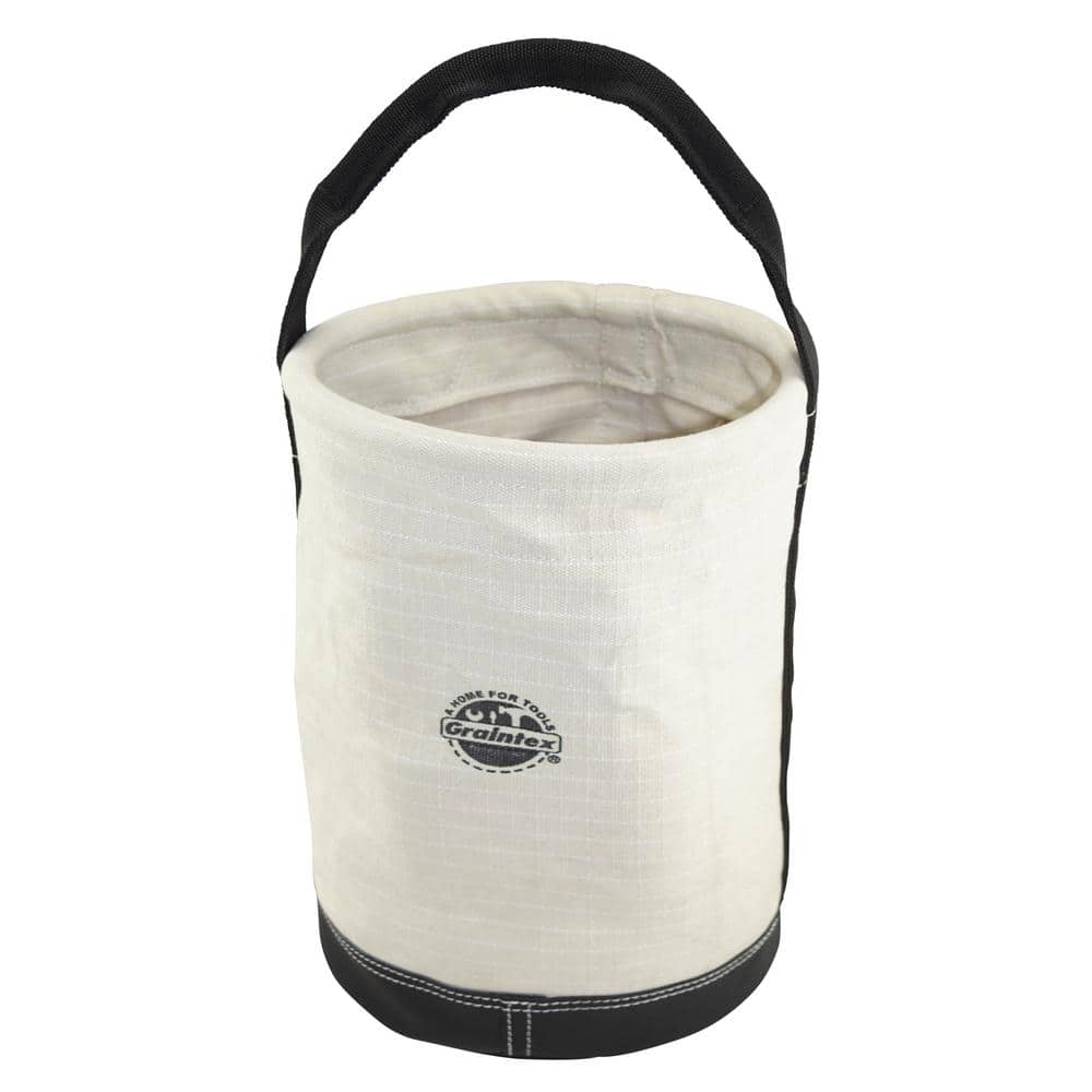 Graintex 12 in. 1-Pocket Utility Tool Bucket in White with Hook CB2343 ...