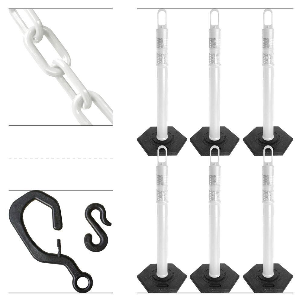 Mr. Chain White Delineator and Chain Kit 78101-6 - The Home Depot