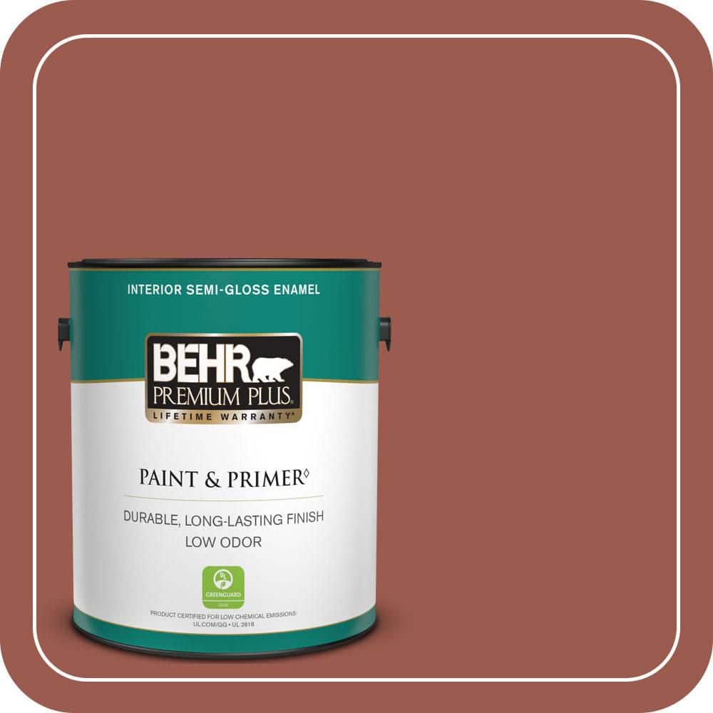 BEHR PREMIUM PLUS 1 gal. #ICC-106 Spicy Cayenne Semi-Gloss Enamel Low ...