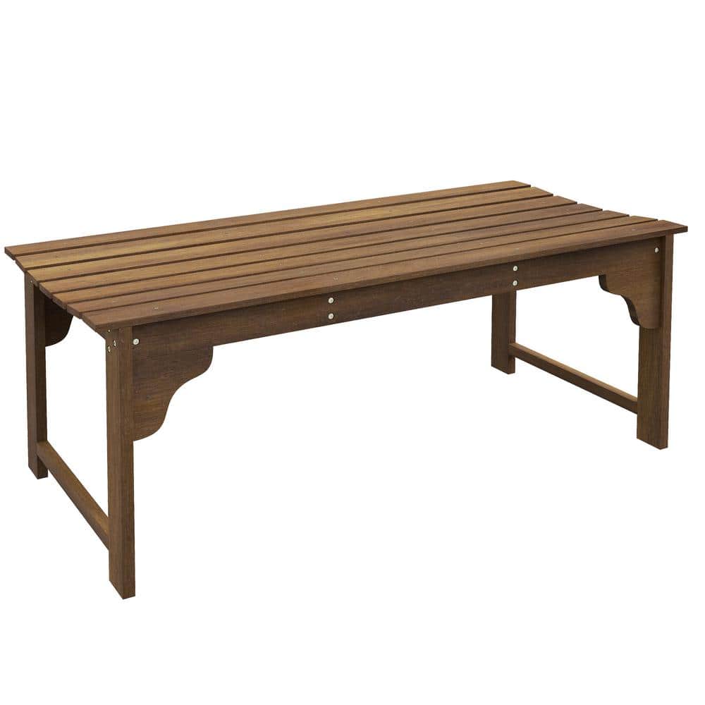 Zeus & Ruta 3-Person Teak Outdoor Wooden Garden Bench with Slatted Seat ...