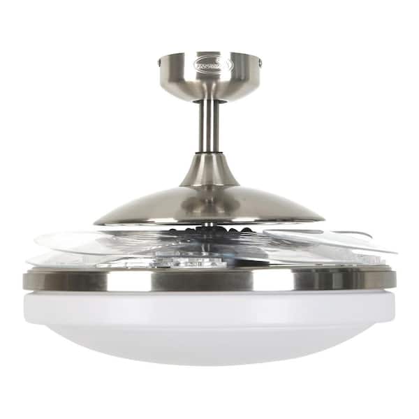 Fanaway Evo2 Endure Brushed Chrome Ceiling Fan With Retractable Blades ...