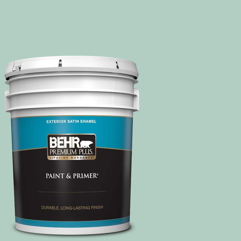 BEHR PREMIUM PLUS 5 gal. #M430-3 Wintergreen Dream Satin Enamel ...