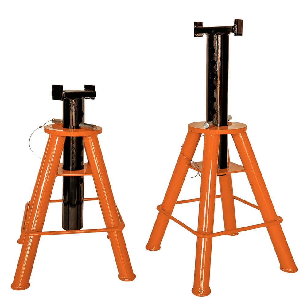 BLACK BULL 10 Ton Medium Height Pin Type Jack Stand Set, Adjustable ...