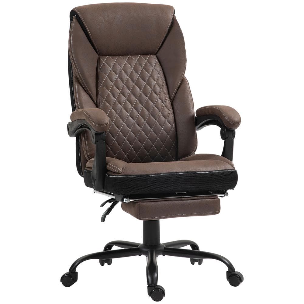 HOMCOM Executive Microfiber Office Chair with Footrest and High Back ...