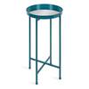 Kate and Laurel Celia 14 in. Teal Round Glass End Table 217214 - The ...